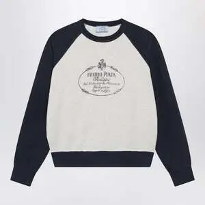 Prada Cotton Two-tone Crewneck Sweatshirt - White