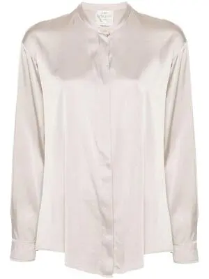 FORTE_FORTE Stretch Heavy Satin Silk Shirt - Multicolor