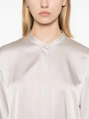 FORTE_FORTE Stretch Heavy Satin Silk Shirt - Multicolor