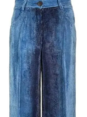 FORTE_FORTE Degradé Denim Velvet Wide Leg Pants Delav - Blue