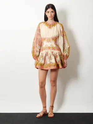 Zimmermann Indra Cotton And Silk Mini Dress - Multicolor