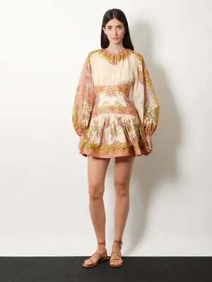 Zimmermann Indra Cotton And Silk Mini Dress - Multicolor