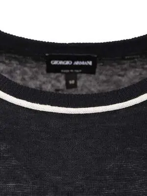 Giorgio Armani Crew Neck Sweater In Linen And Silk