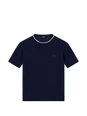 Giorgio Armani Crew Neck Sweater In Linen And Silk