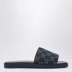 Gucci Gg Denim Slider Sandals - Blue