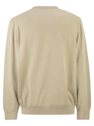 BOSS Cotton Crew Neck Sweater With Embroidered Logo