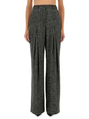 Dolce & Gabbana Striped Wool Pants - Gray