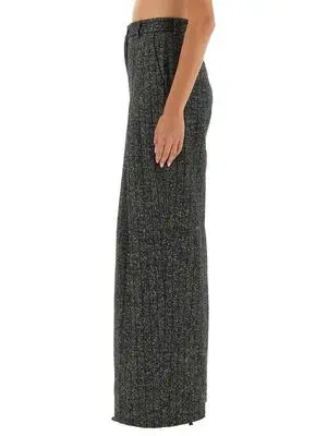 Dolce & Gabbana Striped Wool Pants - Gray