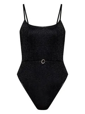 Oseree Lurex One-piece Swimsuit - Black