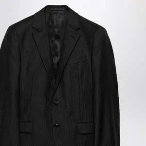 Prada Single-breasted Suit In Anthracite Wool And Cashmere