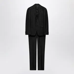 Prada Single-breasted Suit In Anthracite Wool And Cashmere - Gray