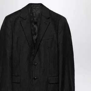 Prada Single-breasted Suit In Anthracite Wool And Cashmere - Gray