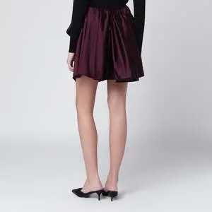 GANNI Mauve Draped Mini Skirt - Red