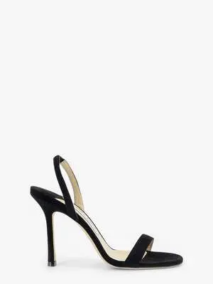 JIMMY CHOO Jenn 100 Suede Sandals - Black