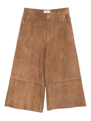 AMI Paris Suede Leather Trousers - Multicolor