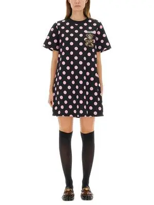 Moschino Teddy Polka Dots Dress - Black