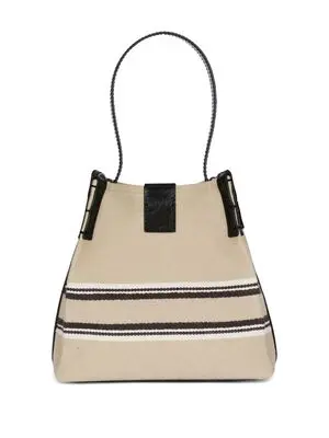 Balmain Release Canvas And Leather Bucket Bag