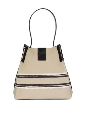 Balmain Canvas And Leather Bucket Bag - Multicolor