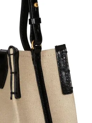 Balmain Canvas And Leather Bucket Bag - Multicolor