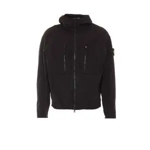 Stone Island Logo Ripstop Overshirt - Black