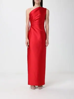 Solace London One-shoulder Satin Gown - Red