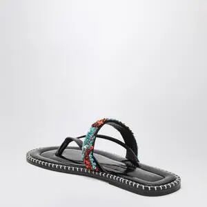 Dries Van Noten Sequin Embellished Thong Slip-on Sandals - Blue