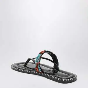 Dries Van Noten Sequin Embellished Thong Slip-on Sandals - Blue