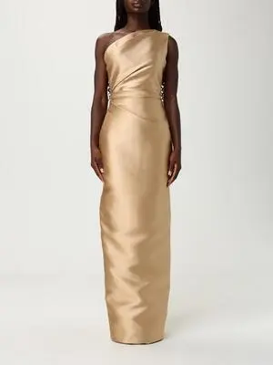 Solace London One-shoulder Satin Dress - Gold
