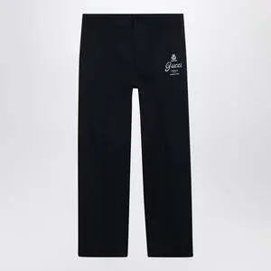 Gucci Cotton Trousers With Logo Print - Blue
