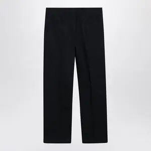 Gucci Logo Print Cotton Twill Trousers - Blue