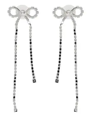 SELF-PORTRAIT Crystal Droplet Bow Earrings