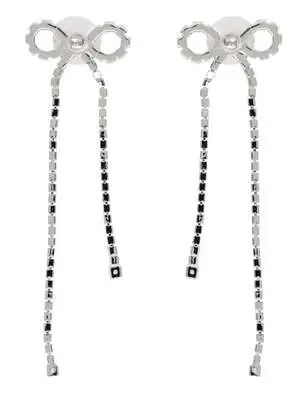 SELF-PORTRAIT Crystal Droplet Bow Earrings
