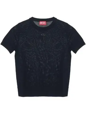 DIESEL® Wool Short Sleeve Sweater - Black