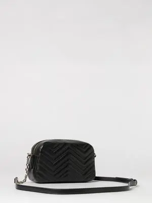 Gucci Gg Marmont Bag In Chevron Nappa Leather - Black