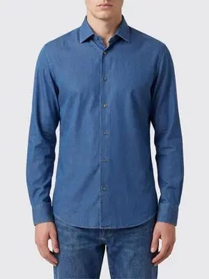 Zegna Long-sleeved Slim Fit Formal Shirt In Cotton With French Collar - Gray