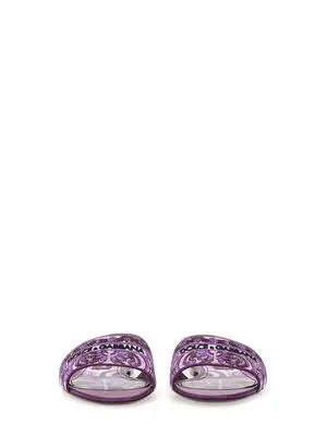 Dolce & Gabbana Slide Sandal With Embroidery - Purple