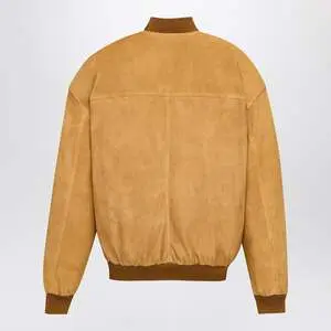 Saint Laurent Caramel Suede Bomber Jacket