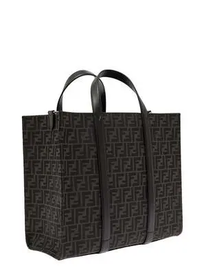 Fendi Shopper In Tech Fabric Jacquard Ff