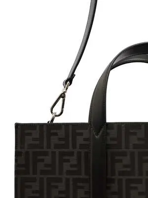 Fendi Shopper In Tech Fabric Jacquard Ff