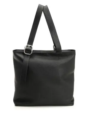 Loewe Loop Zip Tote Bag In Grained Calfskin - Black