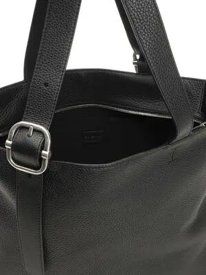 Loewe Loop Zip Tote Bag In Grained Calfskin - Black