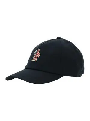 Moncler Baseball Cap With Logo Embroidery On Front In Cotton For - Black