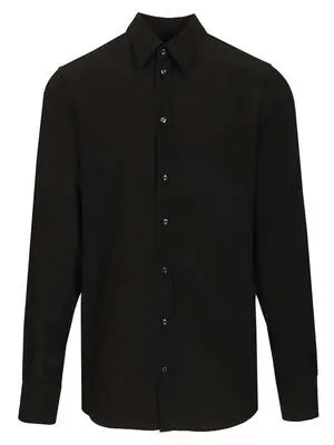 Dolce & Gabbana Formal Shirt In Silk Crepe De Chine - Black