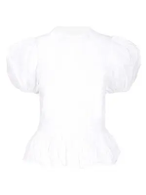 ROTATE BY BIRGER CHRISTENSEN Cotton Puff Sleeve Top - White