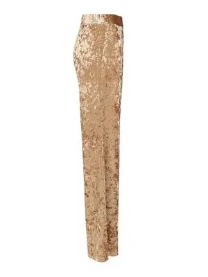 FORTE_FORTE Iridescent Velvet Trousers - Cream