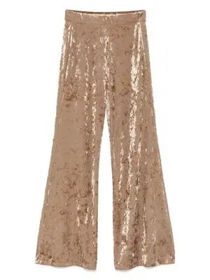 FORTE_FORTE Iridescent Velvet Trousers - Cream