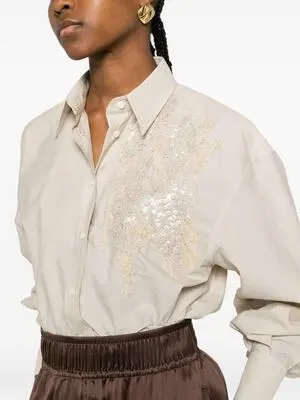 Brunello Cucinelli Embroidered Cotton Shirt
