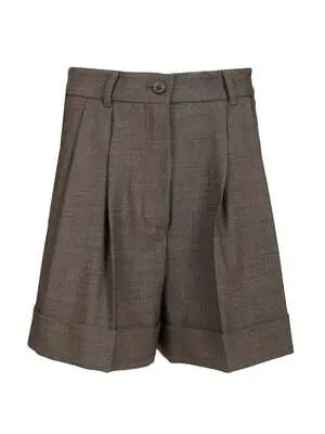 P.a.r.o.s.h Wool Blend Pleated Shorts - Gray