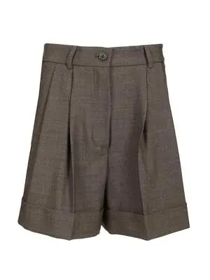 P.a.r.o.s.h Wool Blend Pleated Shorts - Gray