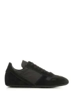 Rick Owens Minimal Sneakers With Suede - Black